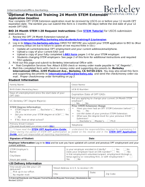 Optional Practical Training 24 Month STEM Extension Doc Template | pdfFiller