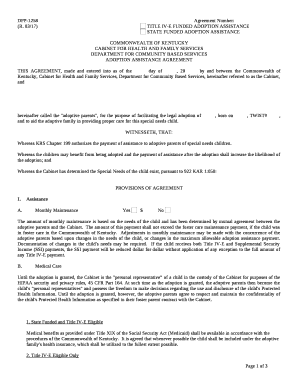 DPP-1258 Agreement Number: - manuals sp chfs ky Doc Template | pdfFiller