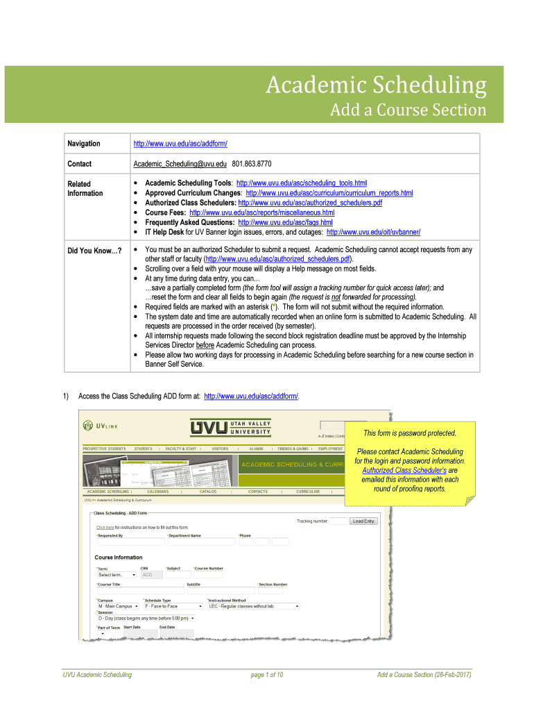 Fillable Online Add a Course Section Fax Email Print - pdfFiller