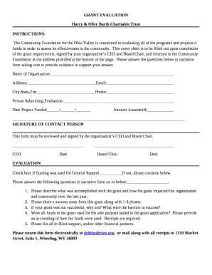 GRANT EVALUATION Doc Template | pdfFiller