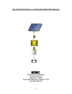 SOLAR SYSTEM INSTALLATION AND OPERATION MANUAL Doc Template | pdfFiller