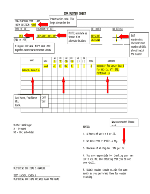 muster sheet Doc Template | pdfFiller
