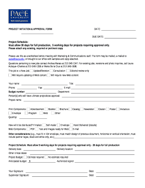 PROJECT INITIATION & APPROVAL Doc Template | pdfFiller