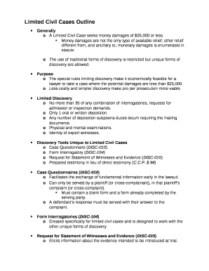 Limited Civil Cases Outline Doc Template | pdfFiller