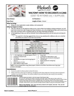 Fillable Online WILTON HOW TO DECORATE A CAKE Fax Email Print - pdfFiller