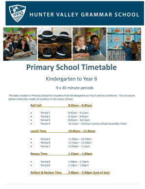 Fillable Online Primary School Timetable Fax Email Print - pdfFiller