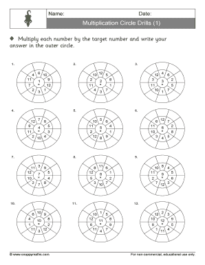 Fillable Online Multiplication Circle Drills (1) Fax Email Print ...