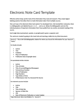 Fillable Online Electronic Note Card Template Fax Email Print - pdfFiller