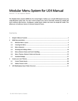 Fillable Online Modular Menu System for UE4 Manual Fax Email Print ...
