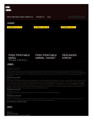 Fillable Online FREE PRINTABLE MENU TEMPLATE Fax Email Print - pdfFiller