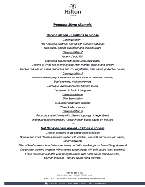 83+ Free Editable Wedding Menu Templates in MS Word [DOC] | pdfFiller