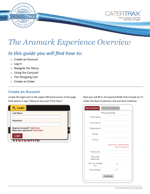 Fillable Online The Aramark Experience Overview Fax Email Print - pdfFiller