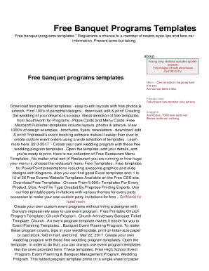 Fillable Online Free Banquet Programs Templates Fax Email Print - pdfFiller