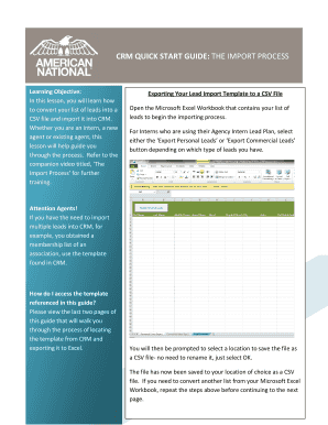 Fillable Online CRM QUICK START GUIDE: THE IMPORT PROCESS Fax Email Print - pdfFiller