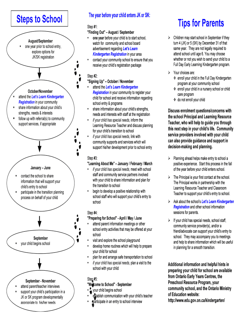 Fillable Online Steps to School Fax Email Print - pdfFiller