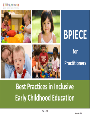 Fillable Online Best Practices in Inclusive Early Childhood Education ...