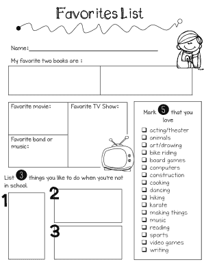 Fillable Online Favorites List Fax Email Print - pdfFiller