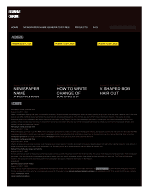 Newspaper Name Generator - Fill Online, Printable, Fillable, Blank ...