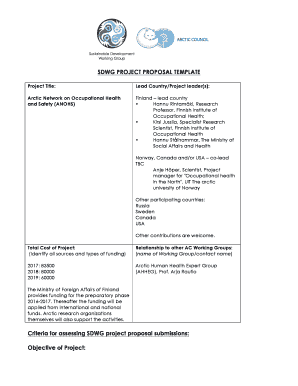 Fillable Online SDWG PROJECT PROPOSAL TEMPLATE Fax Email Print - pdfFiller
