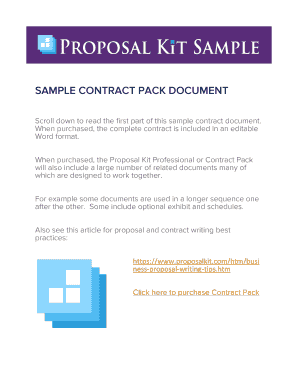 Fillable Online SAMPLE CONTRACT PACK DOCUMENT Fax Email Print - pdfFiller