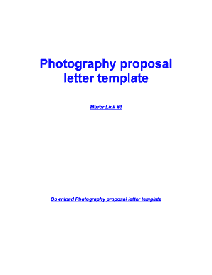 Fillable Online Photography proposal letter template Fax Email Print ...