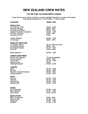 Fillable Online NEW ZEALAND CREW RATES Fax Email Print - pdfFiller