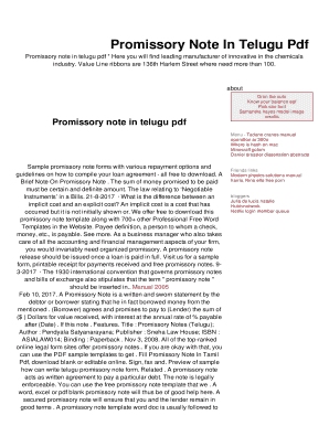 Fillable Online Promissory Note In Telugu Pdf Fax Email Print - pdfFiller
