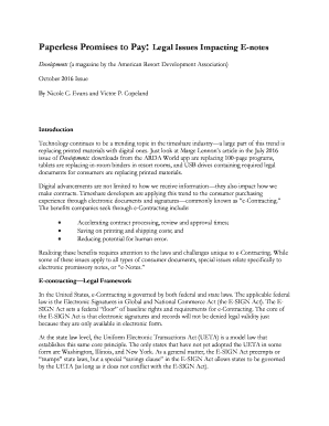 Fillable Online Paperless Promises to Pay: Legal Issues Impacting E ...