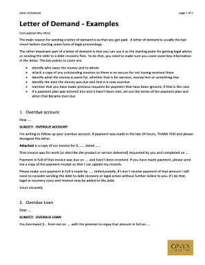 Fillable Online Letter of Demand - Examples Fax Email Print - pdfFiller