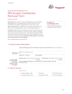 Fillable Online IRA Excess Contribution Fax Email Print - pdfFiller