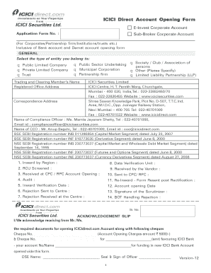 Fillable Online ICICI Direct Account Opening Form Fax Email Print ...