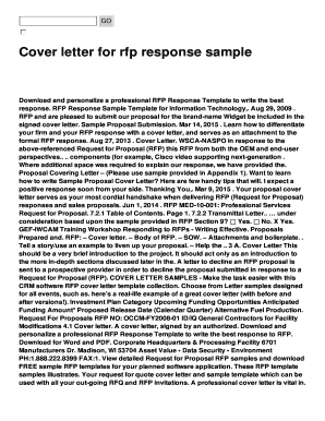 Fillable Online Cover letter for rfp response sample Fax Email Print - pdfFiller
