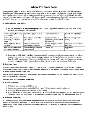 Fillable Online Where Im From Poem Fax Email Print - pdfFiller
