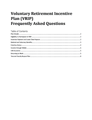 Fillable Online Voluntary Retirement Incentive Fax Email Print - pdfFiller