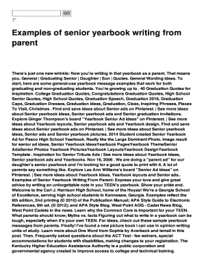 Fillable Online Examples of senior yearbook writing from Fax Email ...