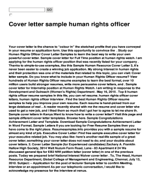 Fillable Online Cover letter sample human rights officer Fax Email ...