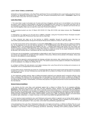 Fillable Online Information on how to participate, Lucky Draw Rules and ...