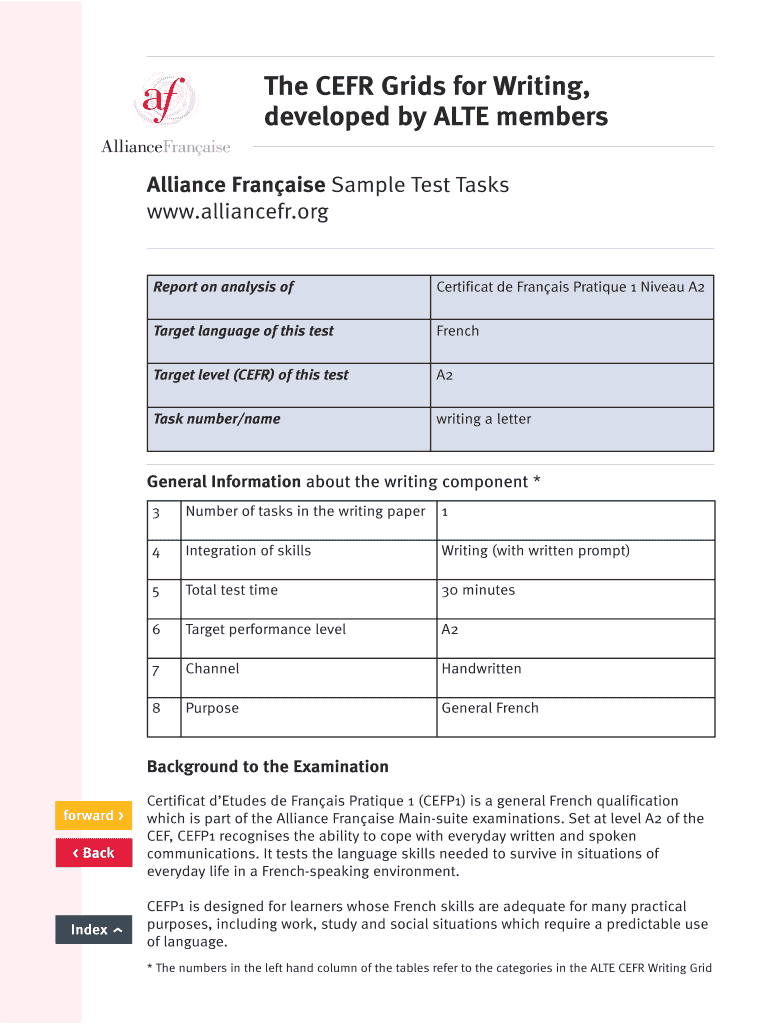 Fillable Online The CEFR Grids for Writing, Fax Email Print - pdfFiller