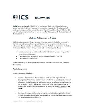 Fillable Online ICS AWARDS Fax Email Print - pdfFiller