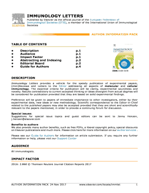 Fillable Online IMMUNOLOGY LETTERS Fax Email Print - pdfFiller