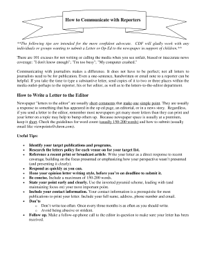 Fillable Online How to Communicate with Reporters Fax Email Print - pdfFiller