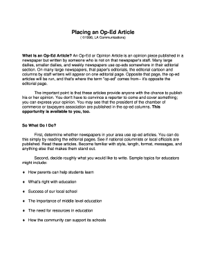 Fillable Online Placing an Op-Ed Article Fax Email Print - pdfFiller