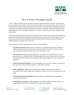 Fillable Online How to Write a Newspaper Op-Ed Fax Email Print - pdfFiller
