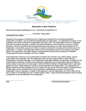 Fillable Online Declaration of Sole Proprietor Fax Email Print - pdfFiller