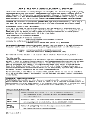 Fillable Online APA STYLE FOR CITING ELECTRONIC SOURCES Fax Email Print ...