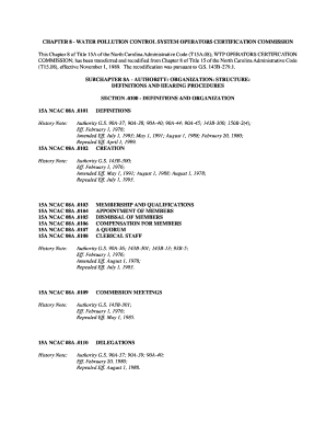 Fillable Online CHAPTER 8 - WATER POLLUTION CONTROL SYSTEM OPERATORS ...