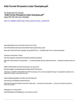 Aida Persuasive Letter Examples - Fill Online, Printable, Fillable ...