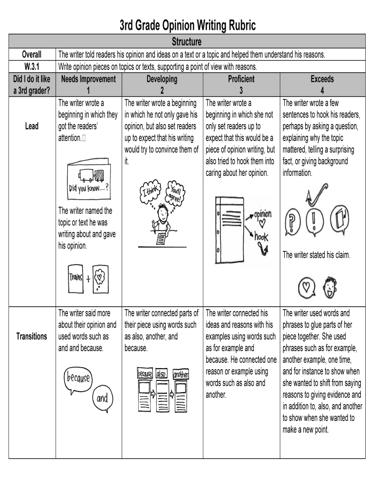 Fillable Online 3rd Grade Opinion Writing Rubric Fax Email Print fillable-online-3rd-grade-opinion-writing-rubric-fax-email-print