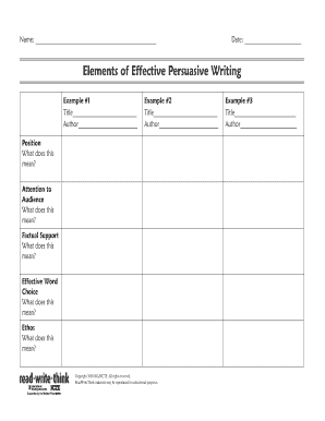 Fillable Online Elements of Effective Persuasive Writing Fax Email ...