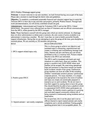 Fillable Online SPCA Waltloo Whattsapp support group Fax Email Print ...